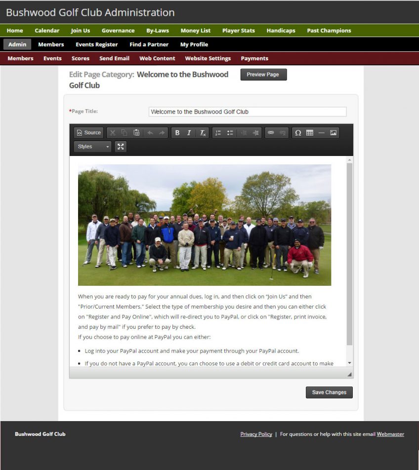 Golf League Websites | Online Golf League Management Software